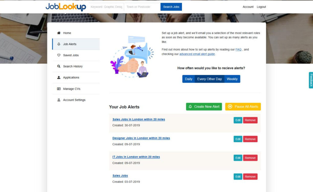 How to Setup Advanced Email Alerts | JobLookup